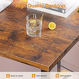 ODK Computer Desk, 40 Inch Small Study Desk, Office Desk with Storage, Work Table with Headphone Hook for Small Space Home Office, Rustic Brown