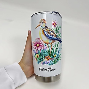 Sandpiper Gifts, Personalized Tumbler with Sandpiper Animal’s Name – Custom Cup for Animal Lovers, Gift for Women, Men, Boys, Girls, Gift for Birthdays & Christmas, 20oz Steel Coffee Cup 038CuQ