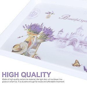 Cabilock Veggie Tray Plastic Plate Serving Tray with Lavender Flower Pattern Cupcake Dessert Dish Appetizer Candy Holder for Party Event Snacks Food Display Server Appetizer Serving Tray