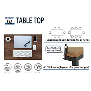 BEST BOARD Writing Computer Desk Modern Simple Study Desk Industrial Style Laptop Table for Home Office Brown Notebook Desk (24x63 Inches)