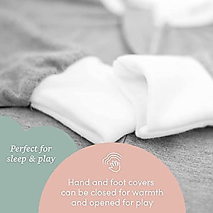SleepingBaby - Flying Squirrel Wearable Cotton Blanket with No-Slip Cuffs for Toddlers - Comfortable Sleepwear - Heather Grey - 12-24 Months