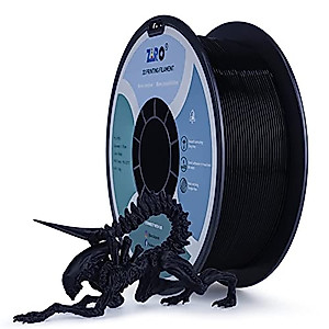 ZIRO PLA Filament 1.75mm,3D Printer Filament PLA PRO Basic Color Series 1.75MM 1KG(2.2lbs), Dimensional Accuracy +/- 0.03mm,Black