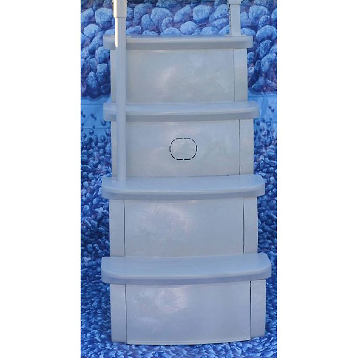 Main Access 200600T 4 Piece 24" Wide Heavy Duty Adjustable Above Ground Swimming Pool Smart Step Entry System with 200 Pound Capacity, Taupe