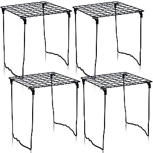 Karenhi Shelf Locker Organizer Shelf, Folding, Stackable, Extra Tall, Fits School Office Bathroom Bedroom Kitchen Counter Cabinet Storage (Black, 4 Pcs)