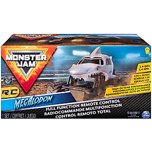 Monster Jam, Official Megalodon Remote Control Monster Truck for Boys and Girls, 1:24 Scale, 2.4 GHz, Kids Toys for Ages 4-6+