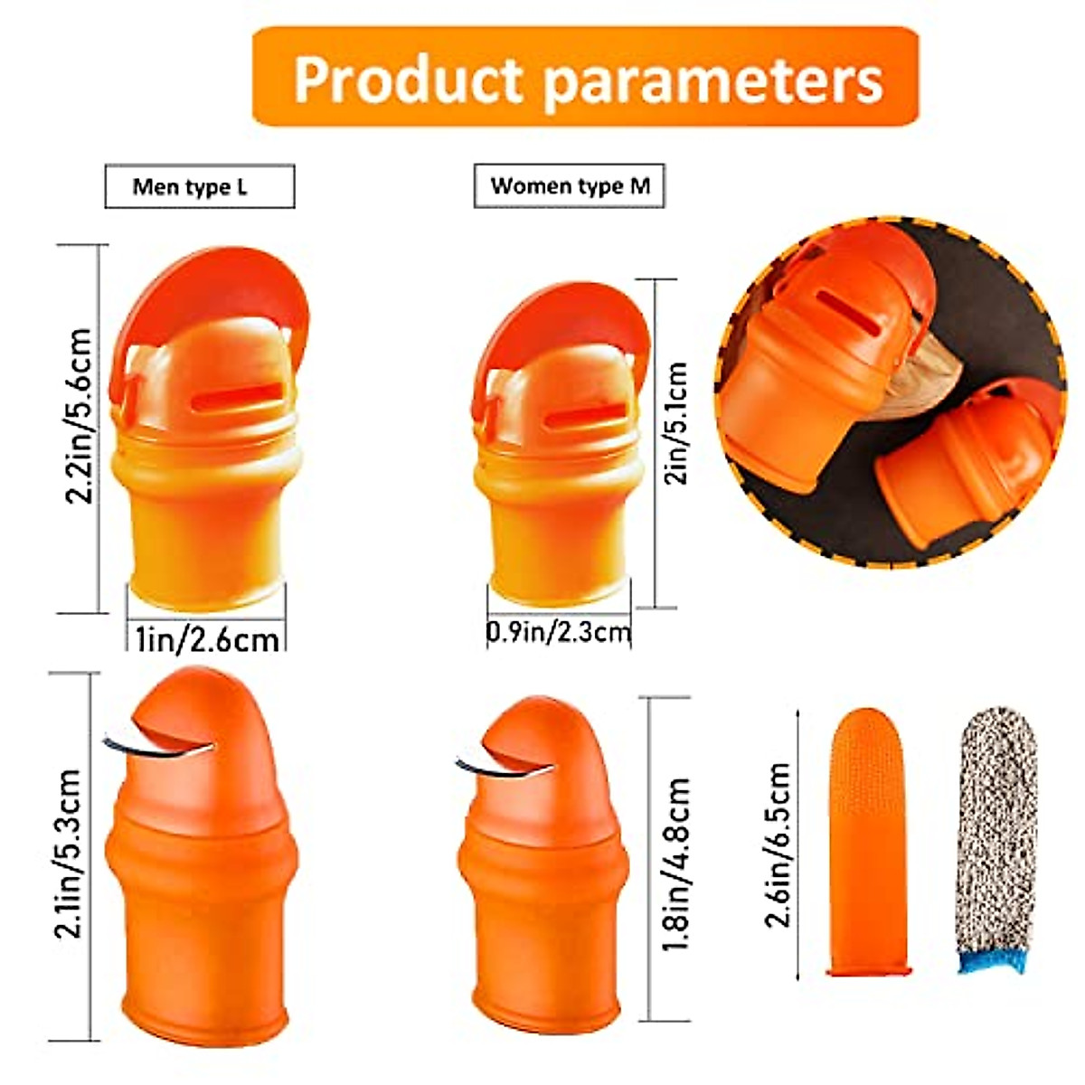 18PCS Garden Silicone Thumb Knife Tools,Vegetable Fruit Picking Knife,Separator Finger Knife Harvesting Plant Cutter Tool for Trimming Garden Plants,Fruit,Vegetables