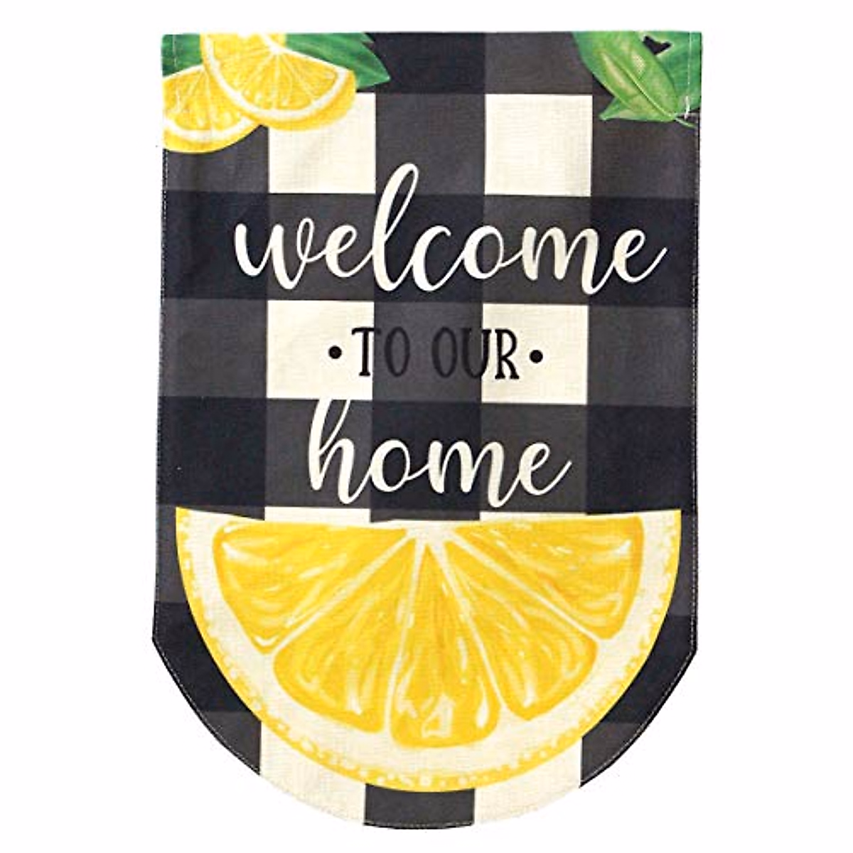 Welcome To Our Home Summer Burlap Garden Flag Lemons Double-Sided 12.5" x 18"