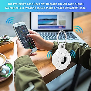 AirTag Holder, Waterproof Airtag Keychain 2 Pack, All-Around Protective Air Tag Case for Dog Cat Collar, Kids, Pets