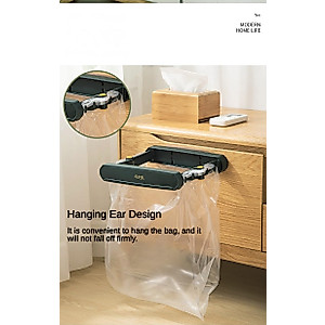 Trash Bag Holder Collapsible for Kitchen Cabinets Doors and Cupboards 1pcs, Under Sink Bag Holder, Hanging Garbage Bag Holder, Kitchen Waste Can, Kitchen Trash Cans for Kitchen, Toilet, RV (White)