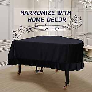 Yajun Grand Piano Cover Dustproof Baby Grand Piano Protective Cover Washable with Velvet Full Triangle Piano Cover 62.9"x59"x19.6"