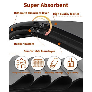 Hotmir Dish Drying Mat for Kitchen-Counter:Super Absorbent Coffee Mat Hide Stain Dish Mat Drying Kitchen Mat | Non Slip Rubber Backed Dish Drying Matt Kitchen Counter for Dish Rack Mat & Coffee Bar