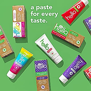 Hello Natural Watermelon Flavor Kids Fluoride Free Toothpaste, Vegan, SLS Free, Gluten Free, Safe to Swallow for Baby and Toddlers, 4.2 Ounce (Pack of 4)