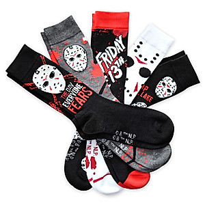Hyp Friday the 13th Jason The Day Everyone Fears Men's Crew Socks 5 Pair Pack