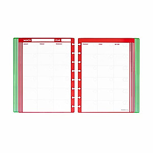 Modubooq - 32 red monthly reusable discbound duratech3 pages - inserts with month planners for smart notebook - A5