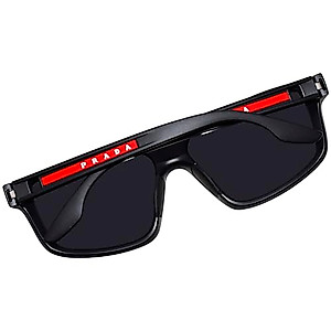PRADA LINEA ROSSA PS 02XS - DG002G Sunglasses BLACK RUBBER w/POLAR DARK GREY 60mm