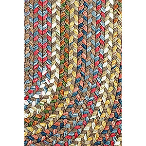 Super Area Rugs Gemstone Made in USA Braided Rug Colorful Kitchen Living Room Carpet, Bronze 4' X 4'