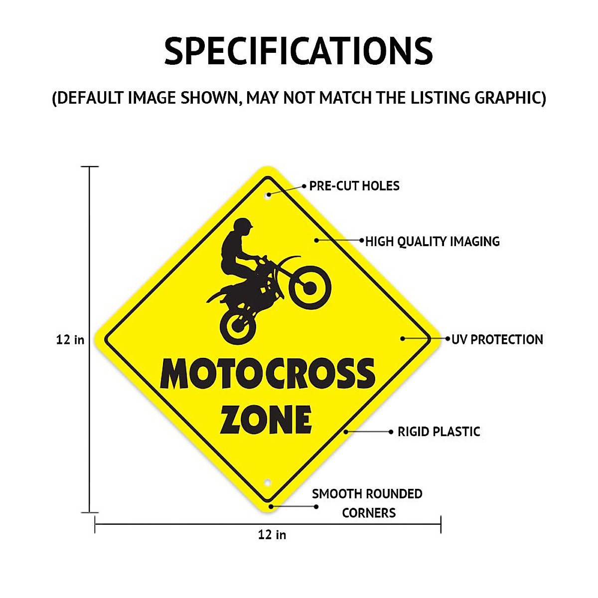 BMX Crossing Sign Zone Xing | Indoor/Outdoor | 12" Tall Bike Frame Bars Race Helmet Biking Biker Bikes Racing