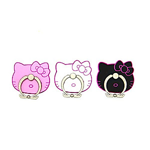 CellDesigns Kitty Cell Phone Ring Grip Stand Holder Car Mounts (Black, Pink, Silver/ Pink Rim)