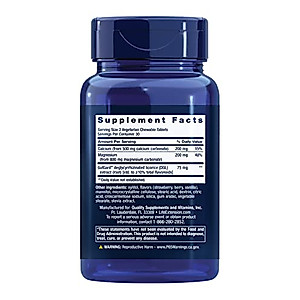 Life Extension EsophaCool - Gut Health Supplements with Calcium, Magnesium & DGL Licorice Root Extract for Healthy Digestion Stomach Relief & PH Balance - Gluten-Free, Vegetarian - 60 Chewable Tablets