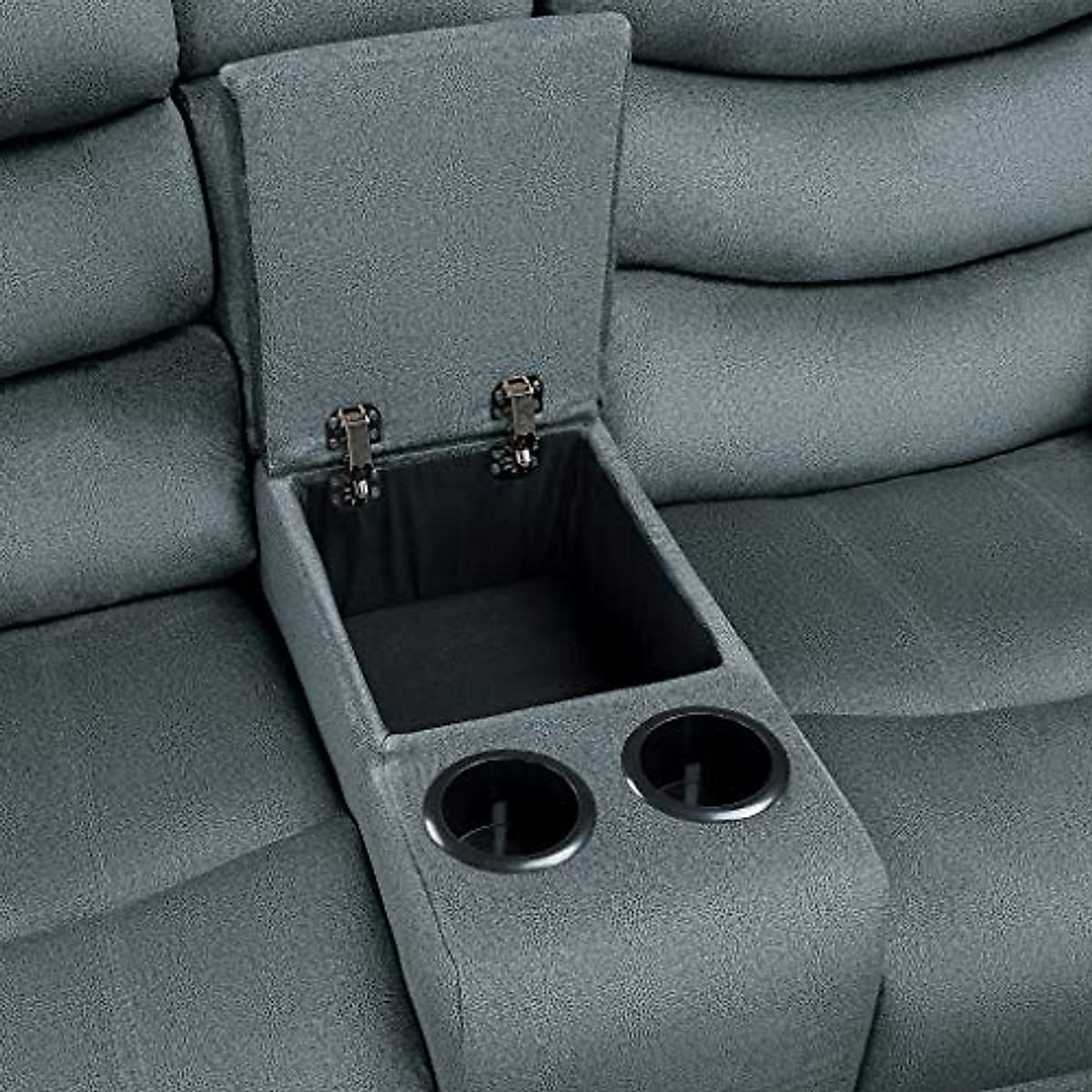 Homelegance 70" Manual Double Reclining Loveseat, Gray