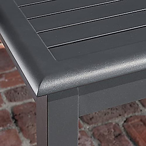 Hanover 11-Piece 40" x 94" Cameron Modern Outdoor Dining Set, 10 Stackable Sling Chairs, 40'' x 94'' Expandable Table, Durable, Weather Protected Aluminum Frame, Gray