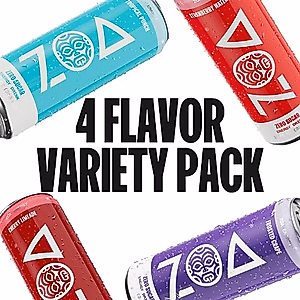 ZOA Zero Sugar Energy Drinks, Variety Pack - Sugar Free with Electrolytes, Healthy Vitamin C, Amino Acids, Essential B-Vitamins, and Caffeine from Green Tea - 12 Fl Oz (12-Pack)