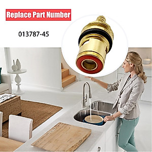 Ceramic Cartridge Assembly Replace 013787-45,Hot Ceramic Cartridge Faucet Filter Element,Compatible with T&S Brass Faucets,Temperature 40F-140F,Pressure 20PSI-125PSI