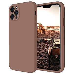 Cordking iPhone 11 Pro Max Case, Silicone [Square Edges] & [Camera Protecion] Upgraded Phone Case with Soft Anti-Scratch Microfiber Lining, 6.5 inch, Light Brown