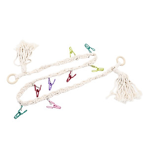 Generic Hanging Stuffed Animal Storage Chain Space Saving Wall Toy Storage Decor with Clips and Hooks for Children's Room (White), Genericetra9q8dzo-11