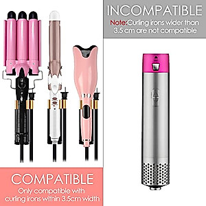 DODAMOUR 2 Pack Wall Mount Curling Iron Holder, Hair Curler Storage Organizer Stand, Hairdressing Hanging Rack for Flat Irons, Curling Wands, Hair Straighteners, Combs (Black Gold)