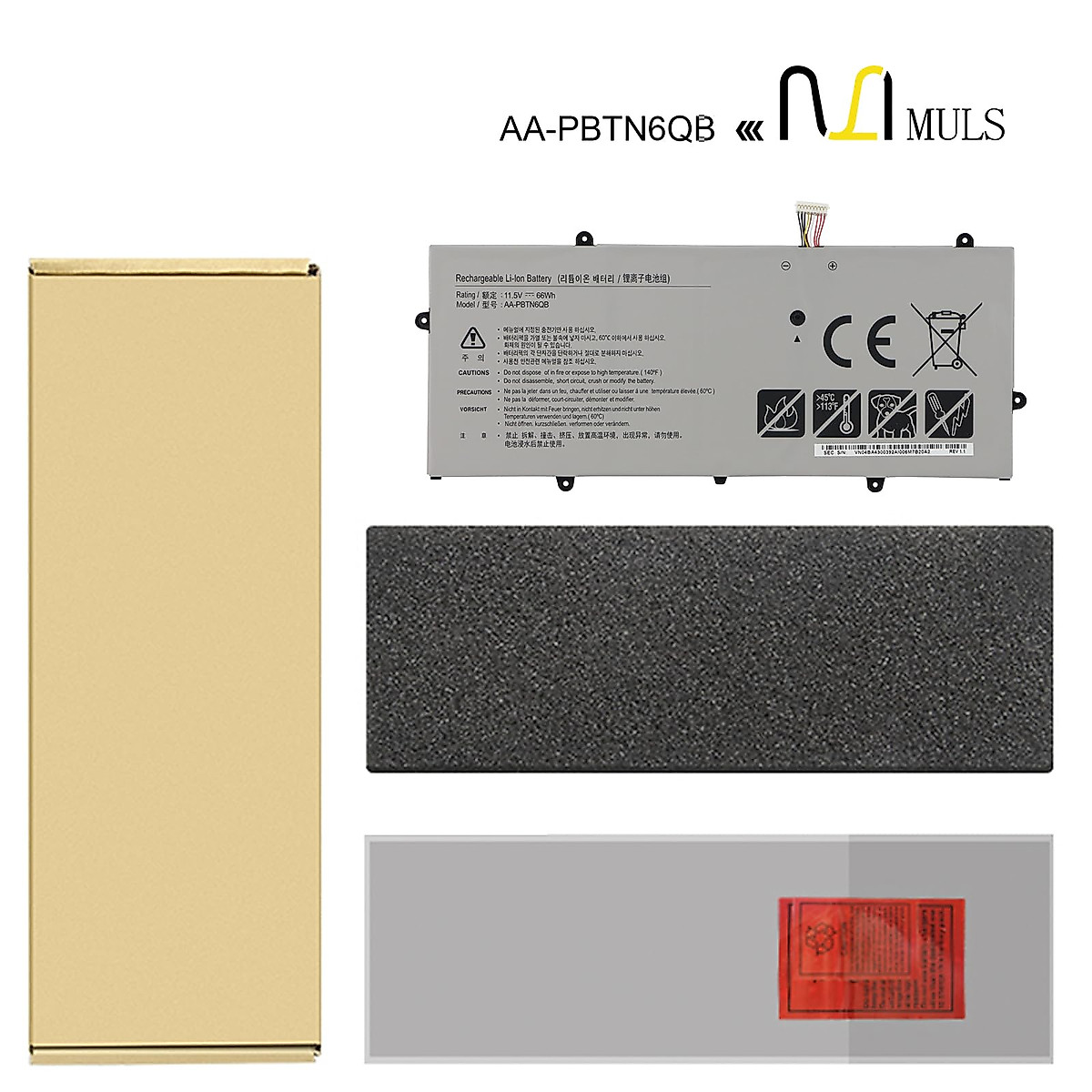 66Wh AA-PBTN6QB PBTN6QB Laptop Battery Replacement for Samsung Notebook 9 NP900X5N NT900X5N-X78L NP900X5N-X01US NP900X5N-L01US NP900X5N-K03 900X5N-K02 NP900X5N-K07HK 900X5N Series AAPBTN6QB 11.5V