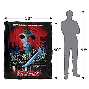 Friday The 13Th Blanket, 50"x60" Jason Takes Manhattan Poster Silky Touch Super Soft Throw Blanket