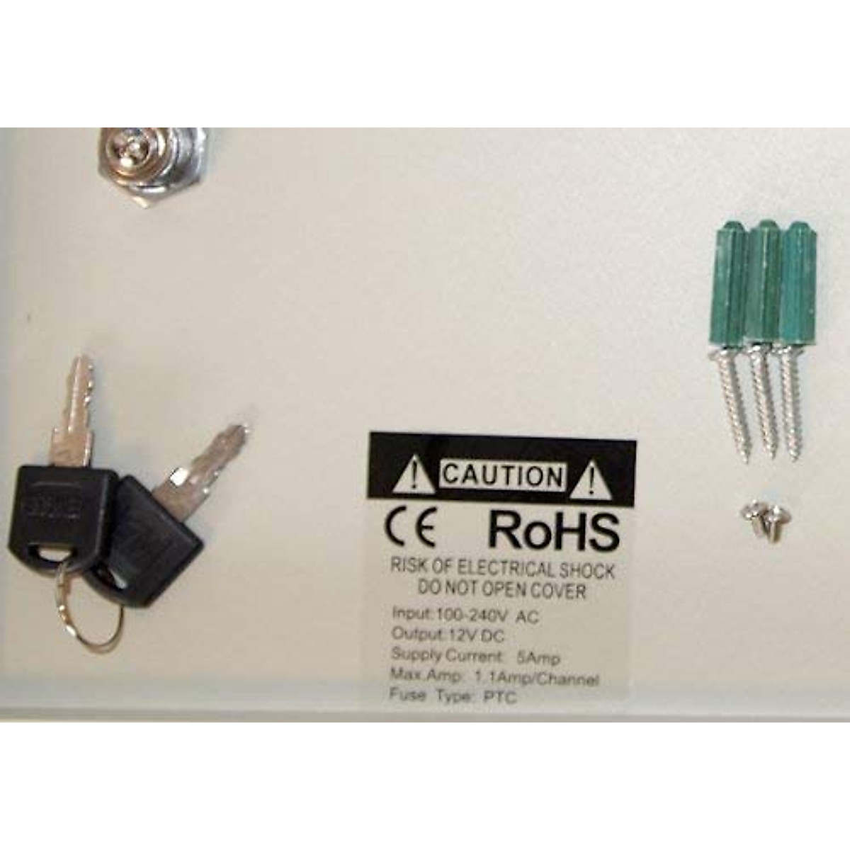 EVERTECH 8 Channel 9 Port Power Box Security Camera 12V DC 5A Ampere CCTV DVR Power Supply Switch Box Key Locked