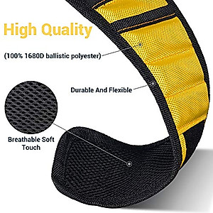 Magnetic Wristband Christmas Stocking Stuffers - Cool Gadgets Birthday Gifts Ideas for Men Women Dad Husband Him Boyfriend Teenagers, Cool Stuff Magnet Wrist Tools Belt Holder for Holding Screws Drill