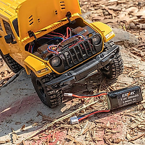 EAZYRC Patriot 1/18 2.4Ghz Crawler RC Car, All Terrain Hobby 4WD Off Road Truck Vehicle Models RTR for Boys Kids - Batteries x2