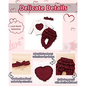NZRVAWS Valentines Day Baby Girl Clothes 6 Months 9 Months Infant Toddler Girl Outfit Sweater Long Sleeve Fall Winter Love Heart Print Pant Set Spring
