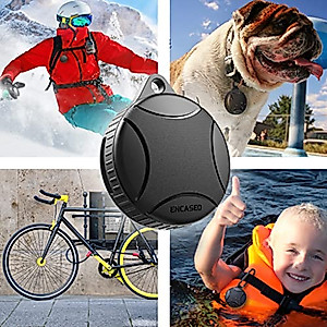 Encased Waterproof Airtag Case Compatible with Apple Airtag Keychain Holder Black - 2 Pack