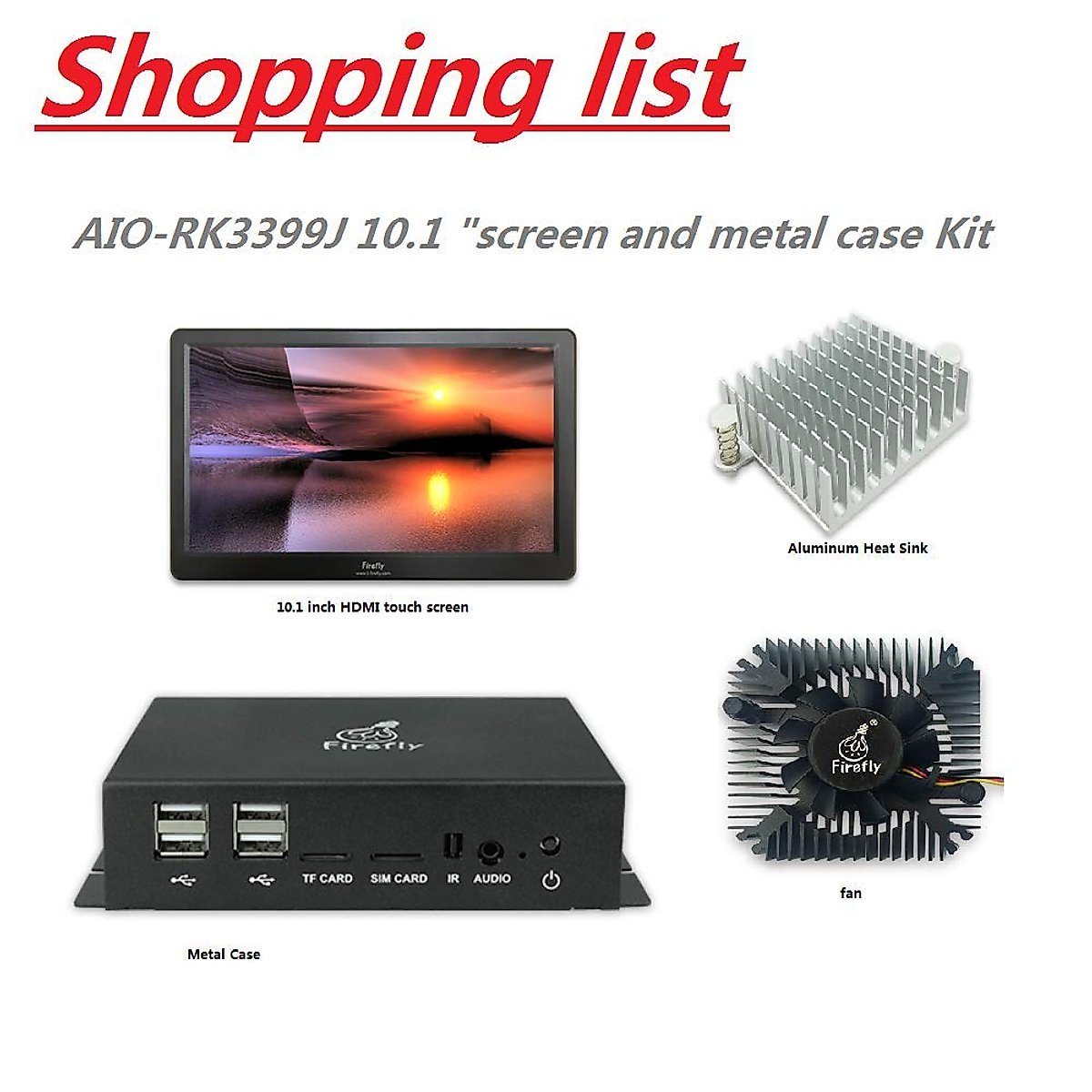 youyeetoo Firefly AIO-3399J Dev Kit Rockchip RK3399 SBC Single Board Computer Support HDMI-in and Android OS (10-Inch Screen Kit)