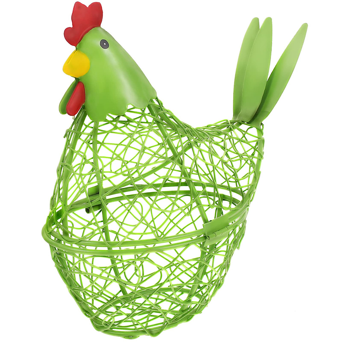 Egg Gathering Basket Egg Basket Metal Wire Egg Baskets Easter Hen Shape Chicken Egg Basket Farmhouse Kitchen Organizer for Eggs Fruit Kitchen Living Room Home Decor