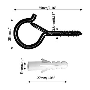 X-AT 20PCS Q-Hanger Safety Screw Hooks,Windproof Metal Hooks Screw,Ceiling Hooks Screw, Outdoor Light Hooks, for String Lights and Wire,Safety Buckle Design