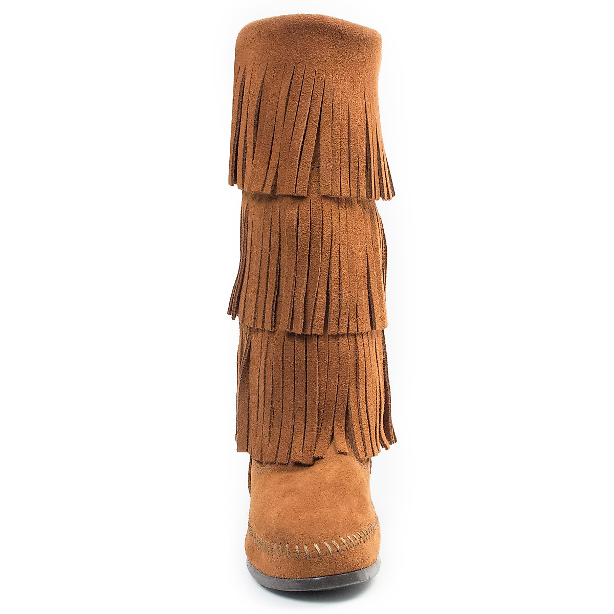 Minnetonka Women's 3-Layer Fringe Boot,Brown,10 M US