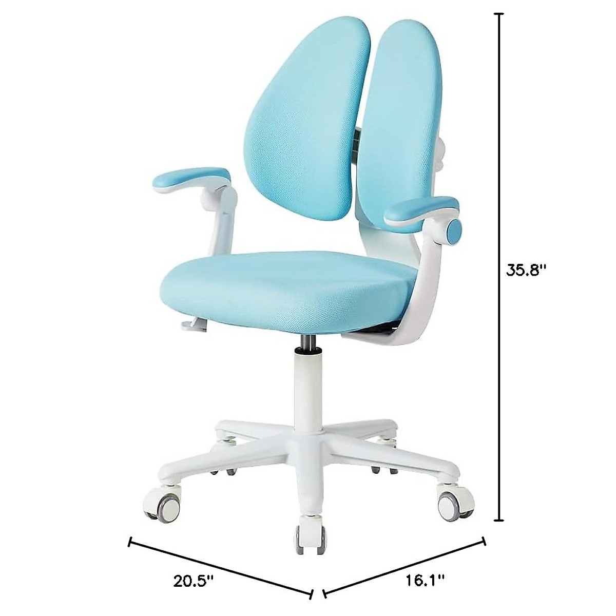 DIOSHOME Upgraded Kids' Desk Chairs, Height and Depth Adjustable Kids Computer Chair, Cute Children's Study Chair, Blue