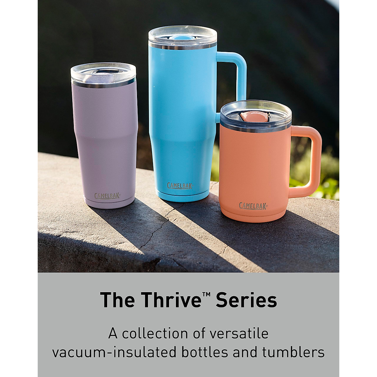 CamelBak Thrive Leak-Proof 16 oz Mug, Insulated Stainless Steel - For travel, coffee, tea, hot beverages - Spill Proof - Cup-holder Compatible, Desert Sunrise
