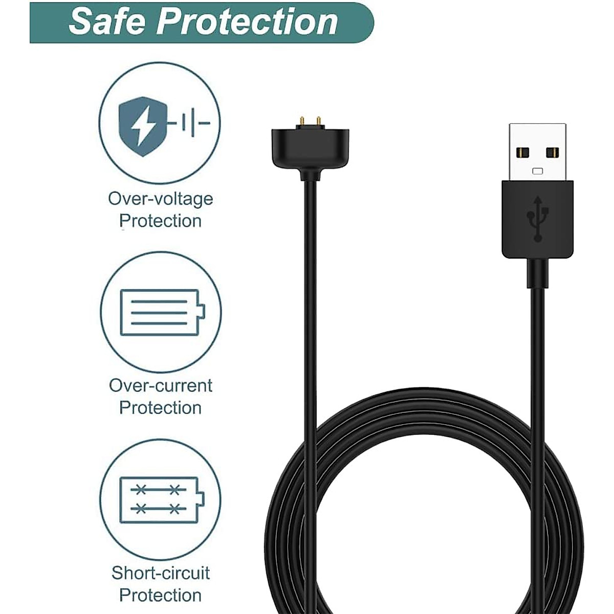 Lettou Charger Cable Replacement for Amazfit Band 7 (2 Pack/3.3Ft)