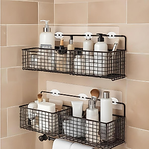 Gjinxi 3Pcs Shower Caddy Adhesive Replacement Hook, Transparent Adhesive for Shower Caddy Sticky Pads, No Drilling Waterproof Adhesive Hooks for Shower Basket, Soap Holder, Kitchen Racks