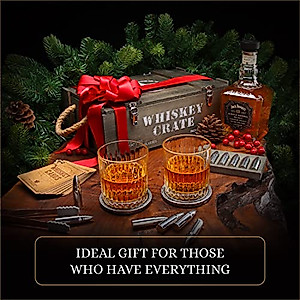 Bullet Whiskey Stones Gift Set by Royal Reserve | Artisan Crafted Chilling Rocks Scotch Bourbon Glasses and Coasters – Gift for Ranger Police Hunter Guy Men Dad Boyfriend Anniversary or Retirement