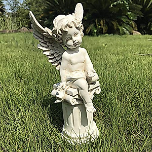 Gishima Cherub Statue Angel Statue Figurine Home Garden Decor Wings Angel Statue Sculpture Memorial Statue Indoor Outdoor Decoration