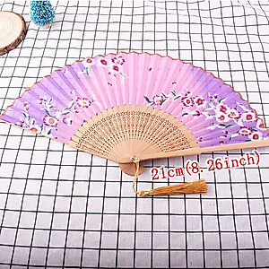Hand Fan Fan Folding Hand Held Chinese Fans Craft Gift Small Folding Hand Fans for Women for Party Dance Performance Decoration Summer Gift 1pcs (Green)