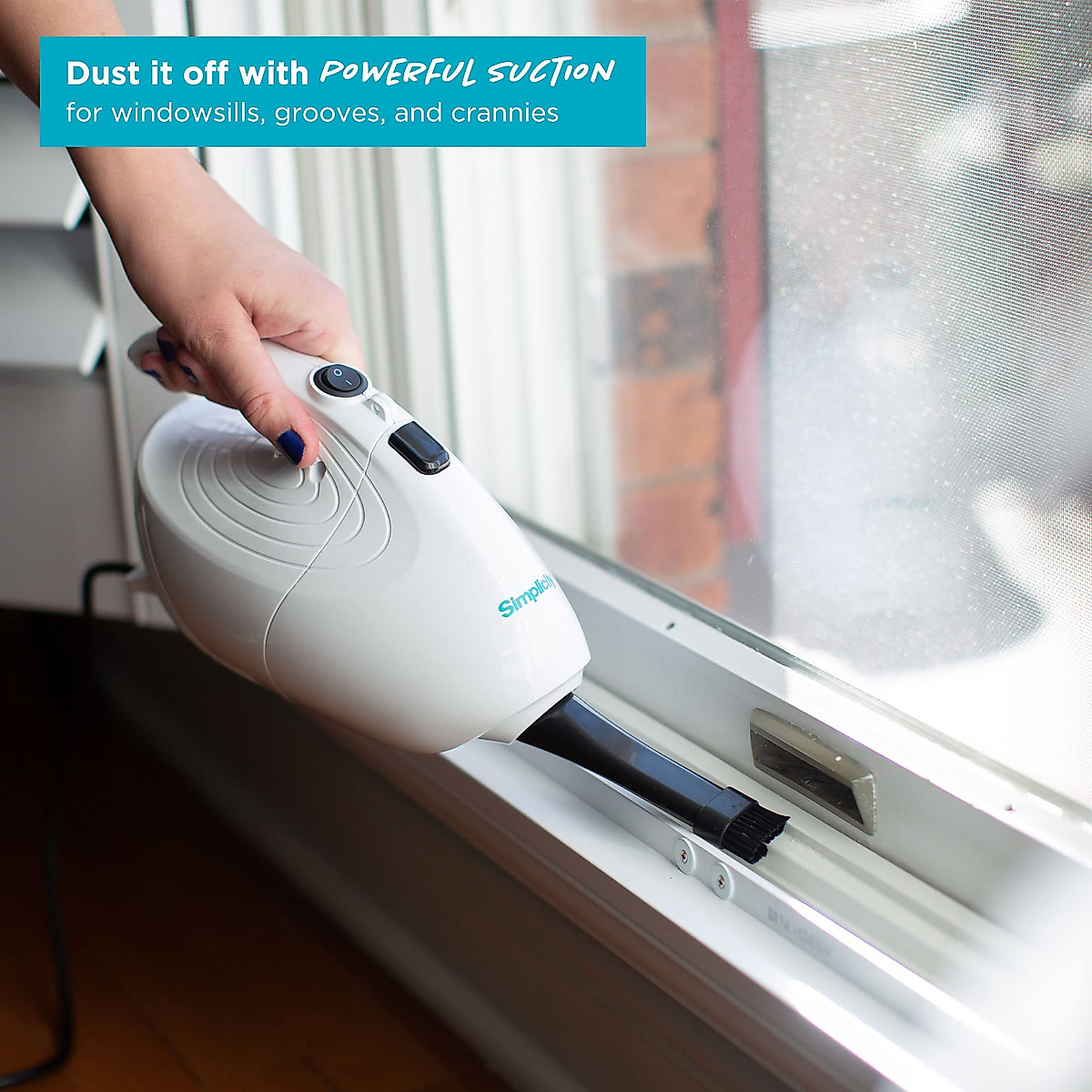 Simplicity Vacuums Flash Mini Handheld Vacuum with Attachments, Powerful Corded Hand Vacuum for Craft and Sewing Projects, Small Vacuum for Car Detailing, F1