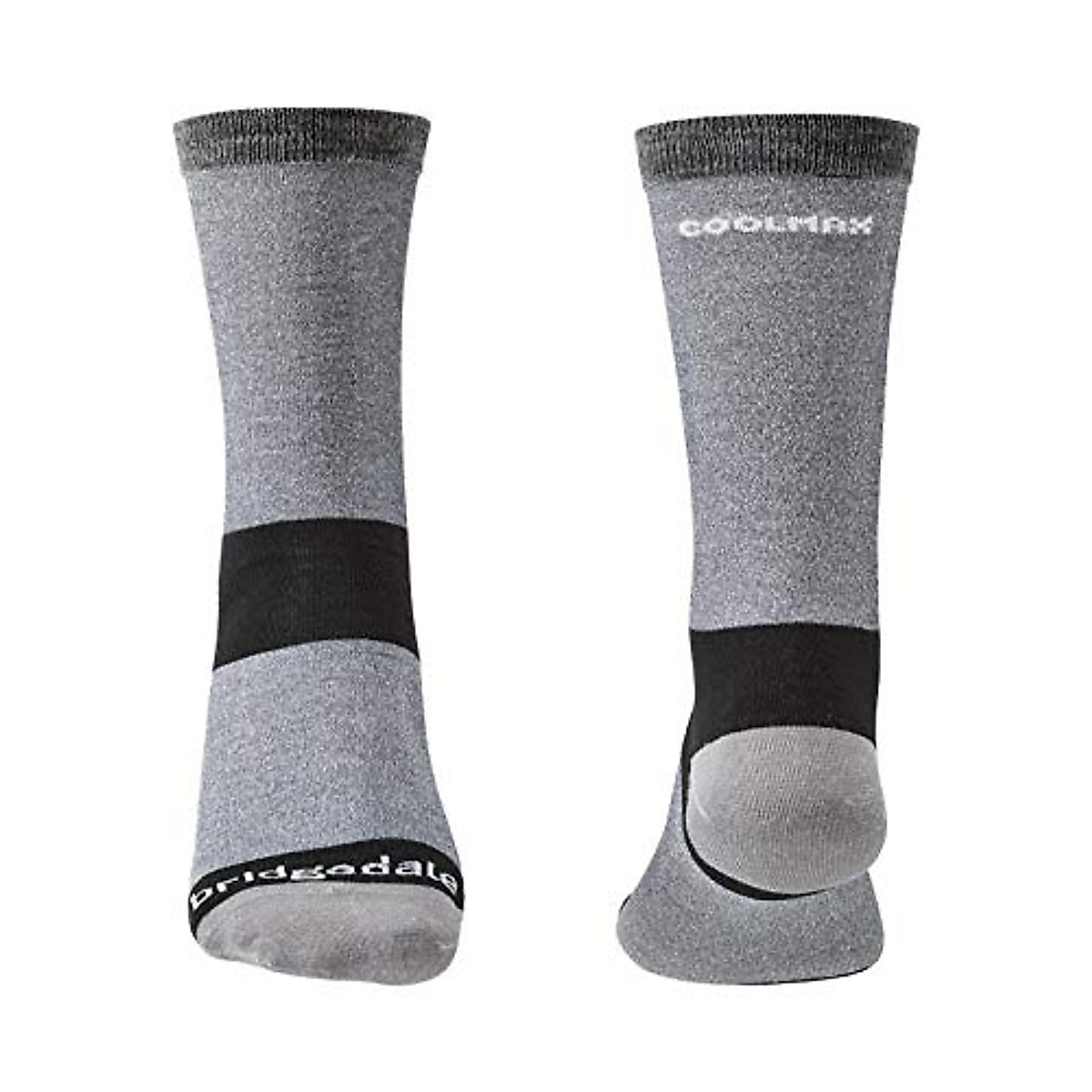 Bridgedale Men's Coolmax Base Layer Liner Socks - 2 Pack, Grey, X-Large